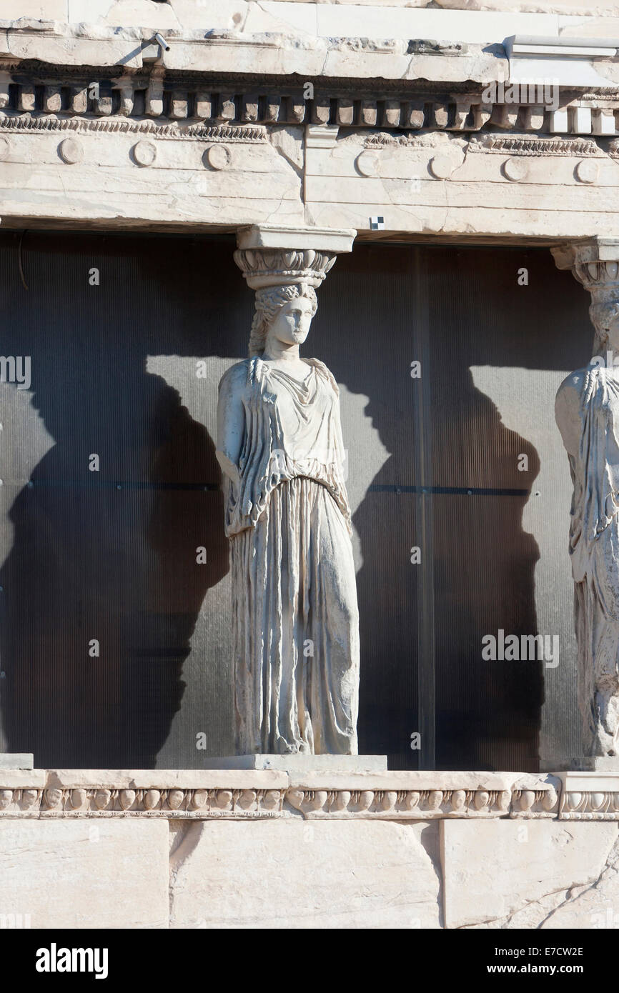 The caryatids in the Erechtheion of Erechtheum, the ancient greek ...