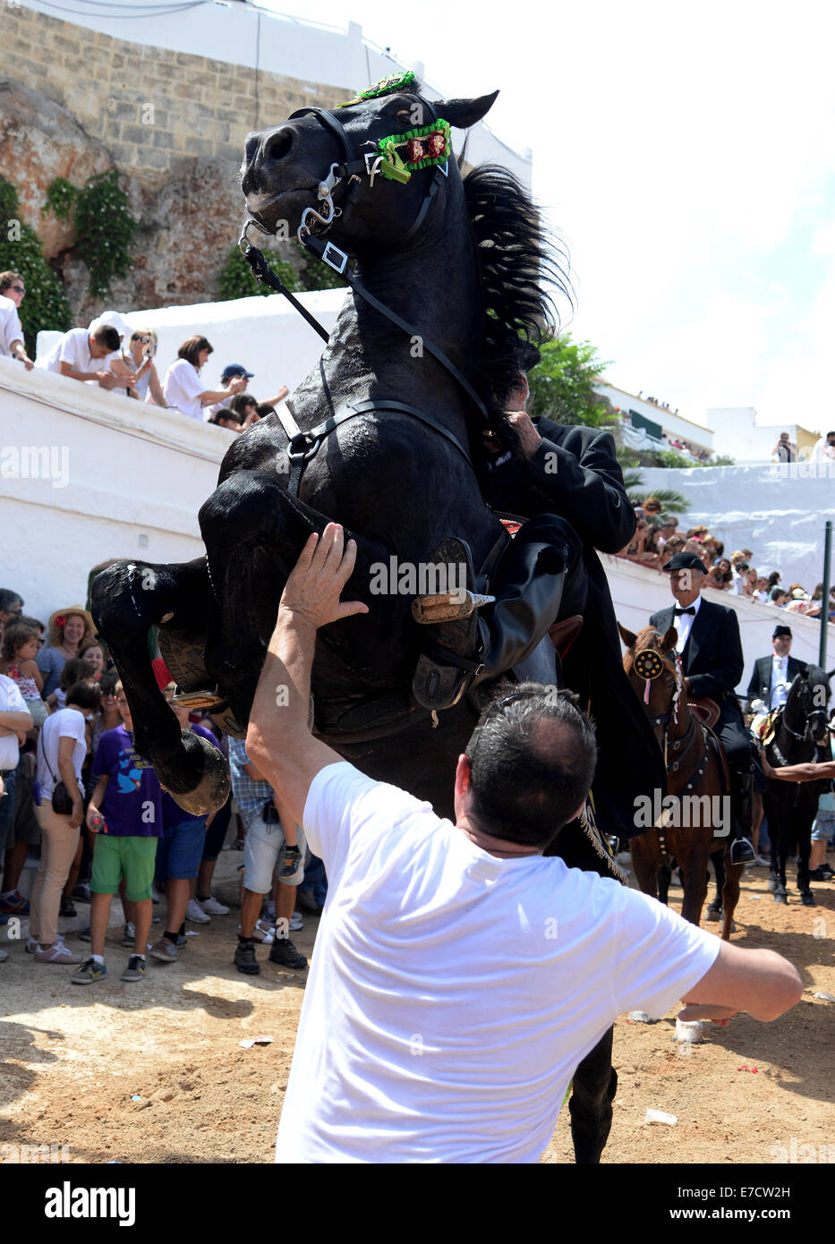 Tipical feast of horses in the town of Ciutadella in Menorca; in ...