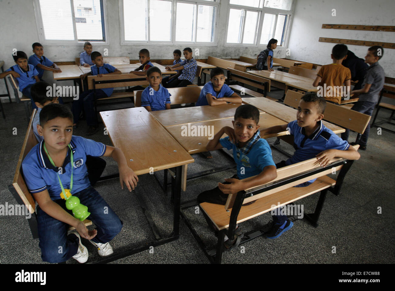 Rafah, Gaza Strip, Palestinian Territory. 14th Sep, 2014. Palestinian ...