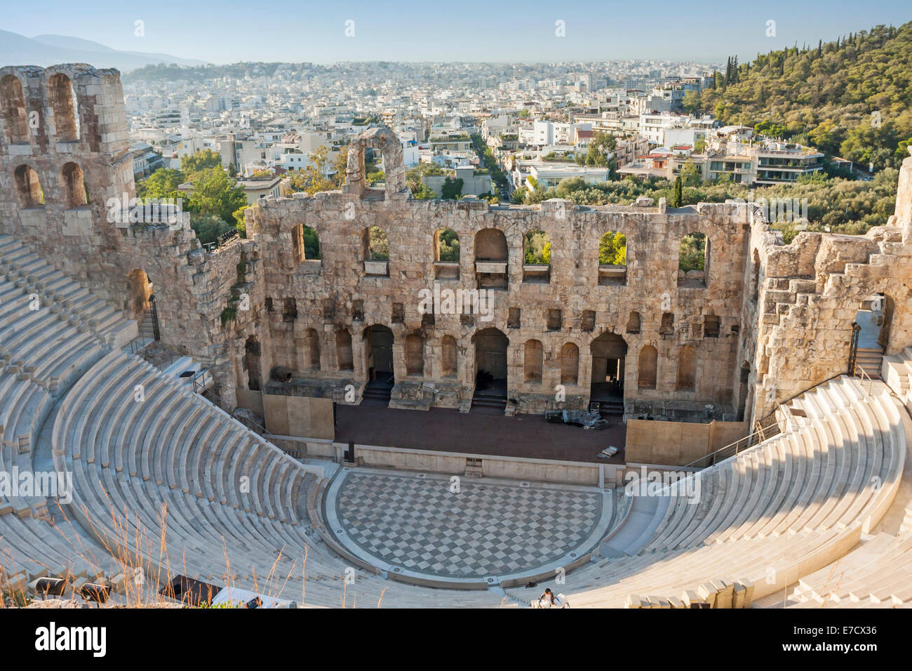 The Odeon of Herodes Atticus, a stone theatre structure in the ...