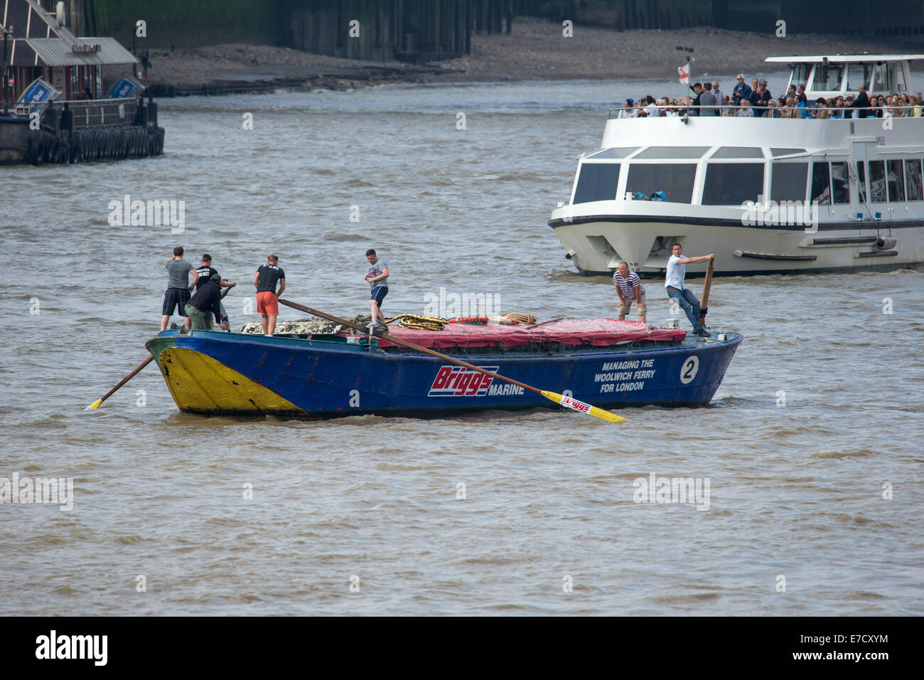 London, UK. 14th September 2014. Atraditional Thames barge racing to ...
