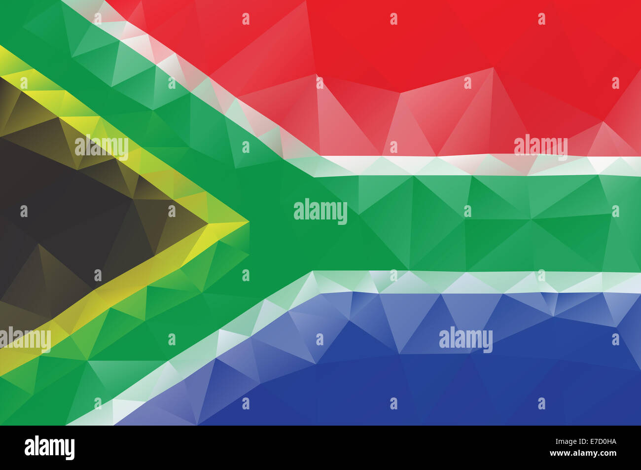 South African flag - triangular polygonal vector pattern Stock Photo ...