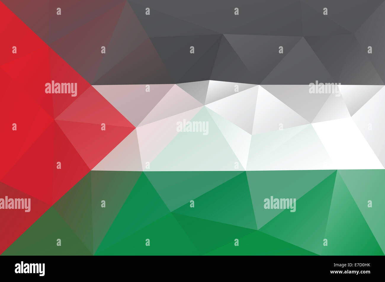 Palestinian flag - triangular polygonal vector pattern Stock Photo - Alamy