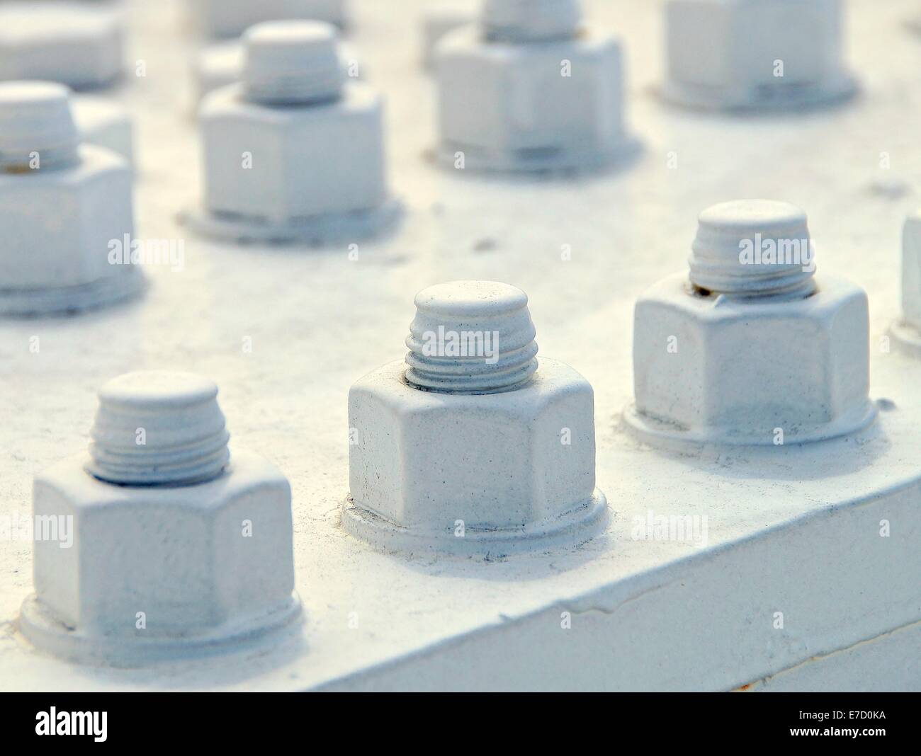 Closeup of big bolt and nut on bridge Stock Photo - Alamy