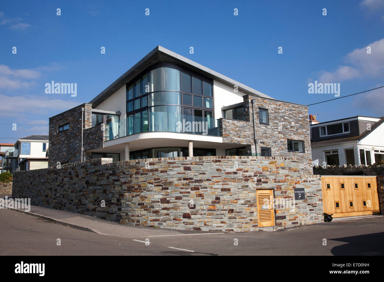 A modern detached house in New Polzeath, Cornwall, England, U.K Stock ...