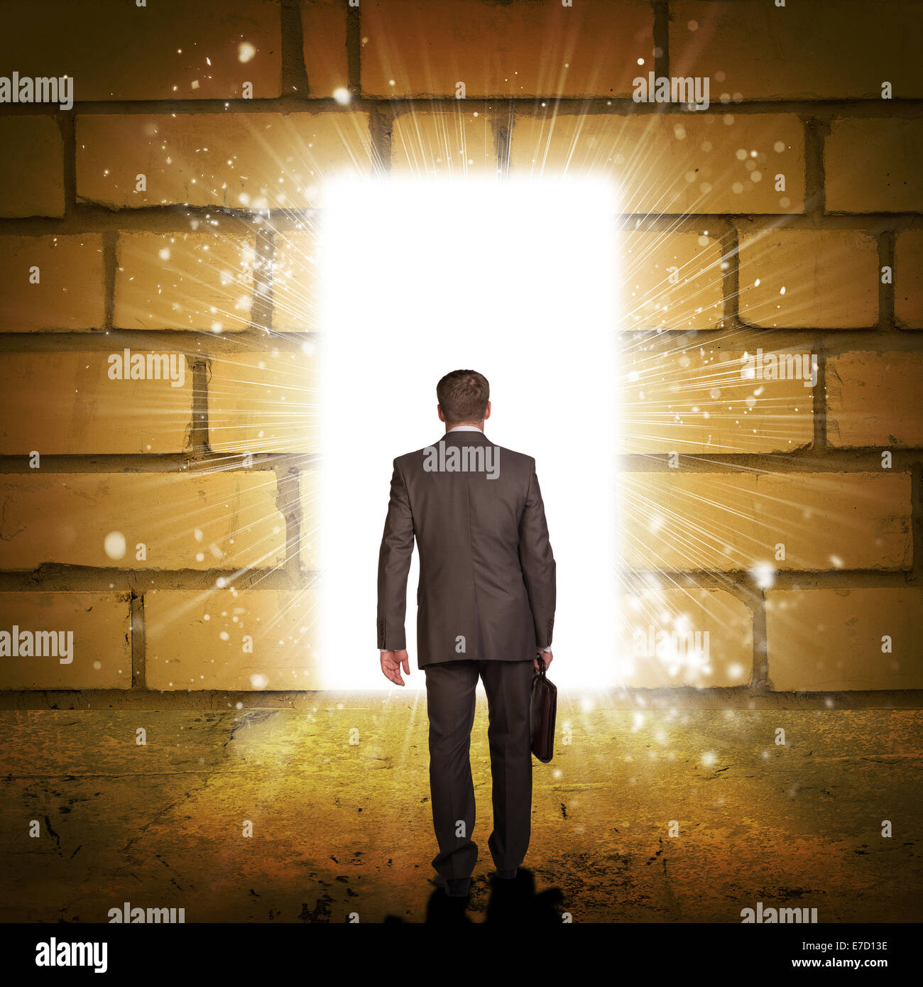 Walking through doorway into light hi-res stock photography and images ...