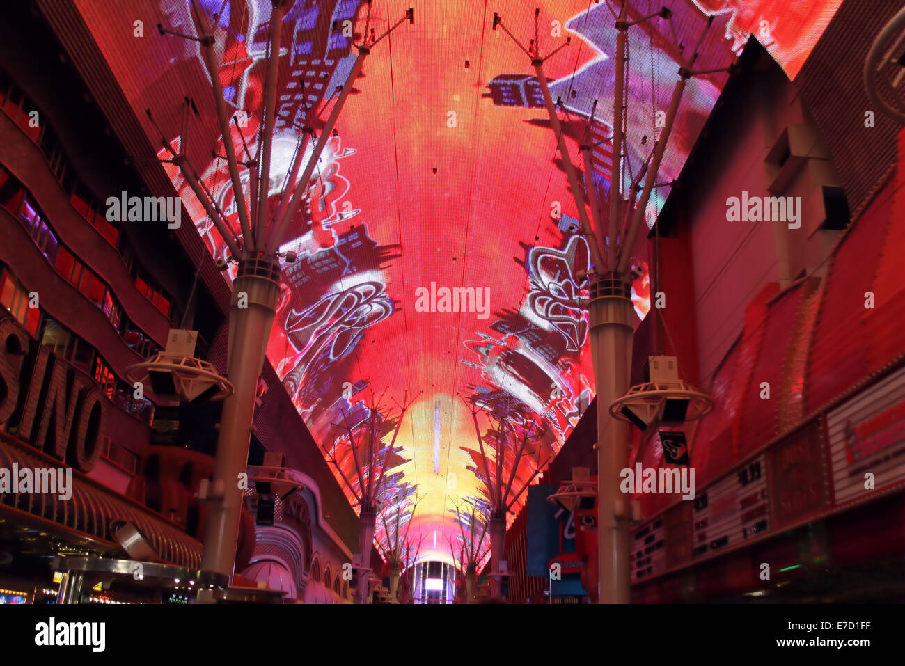 LAS VEGAS FREEMONT STREET CEILING VIDEO SCREEN Stock Photo - Alamy