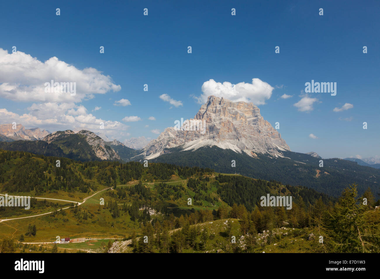 Summer view of the majestic Mount Pelmo. Dolomites is a UNESCO world ...