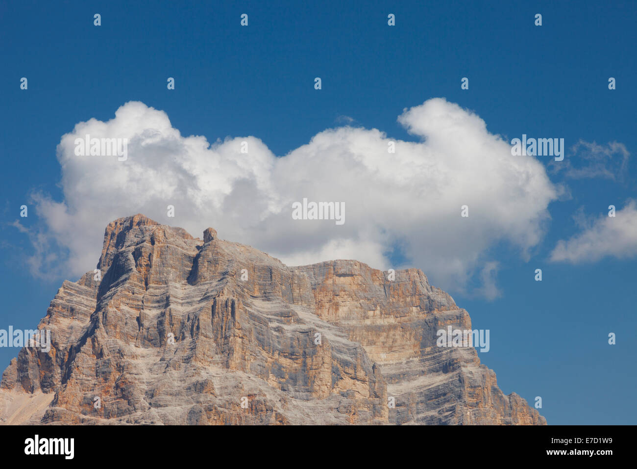 Summer view of the majestic Mount Pelmo. Dolomites is a UNESCO world ...