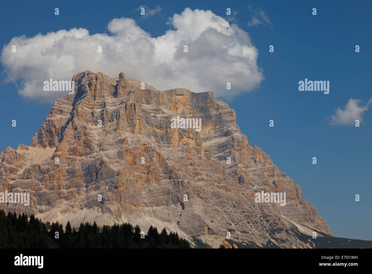 Summer view of the majestic Mount Pelmo. Dolomites is a UNESCO world ...