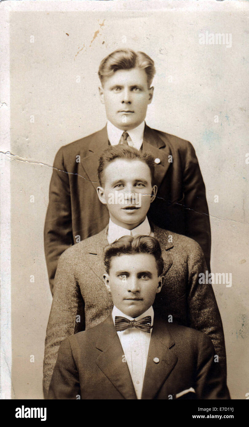 An old photo of three brothers Stock Photo - Alamy