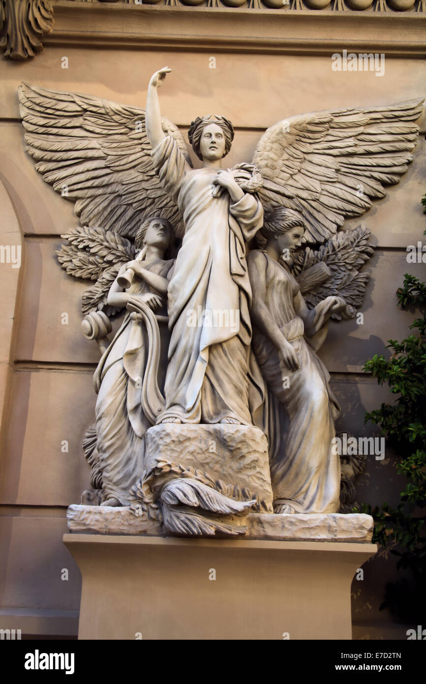 FRENCH BUILDING WITH SCULPTURE OF ANGLES Stock Photo - Alamy