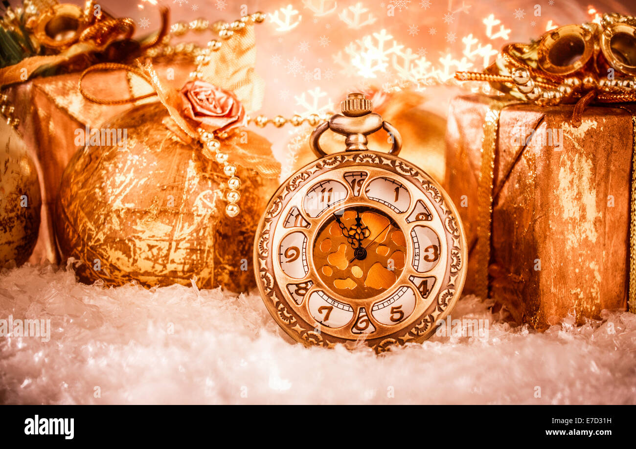 Christmas pocket watch still life Stock Photo - Alamy