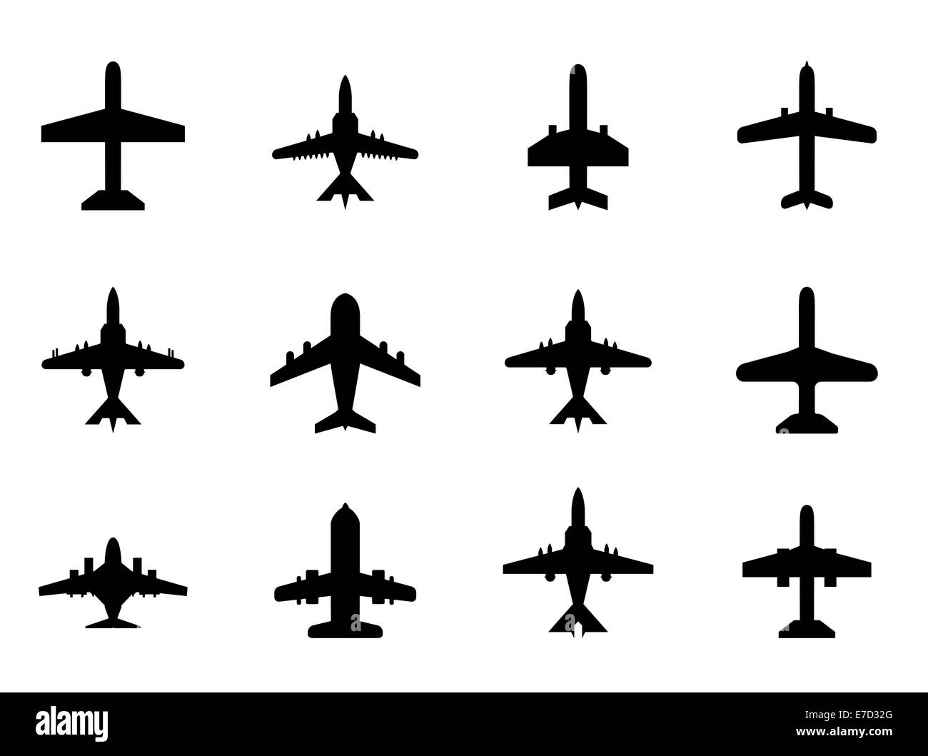 vector icons of airplanes Stock Photo - Alamy