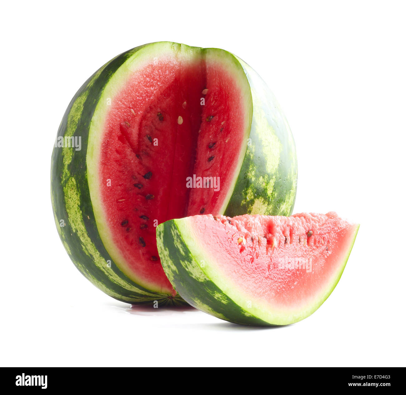 Cut Watermelon and slice isolated on white background Stock Photo - Alamy