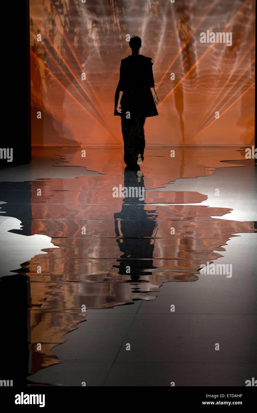 Models pose on the catwalk during the Ailanto Fashion Show at Fashion ...