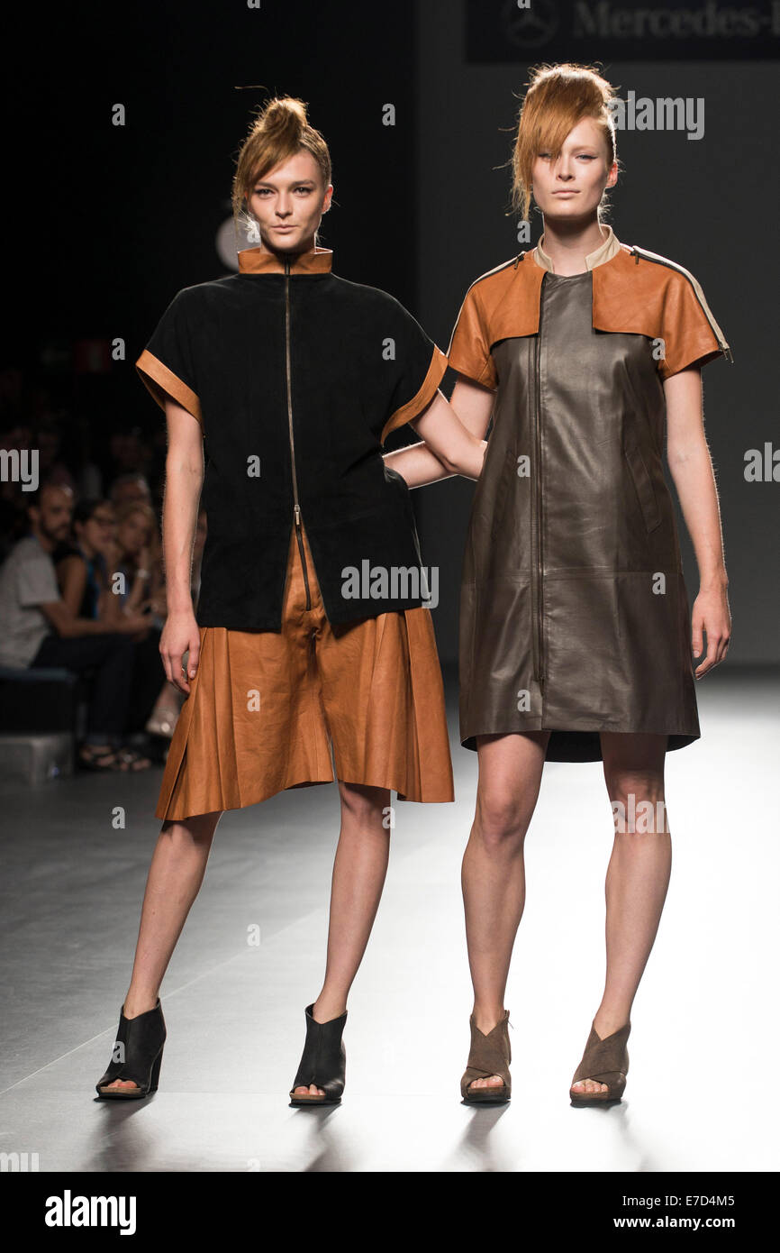 Models pose on the catwalk during the Etxeberria Fashion Show at ...