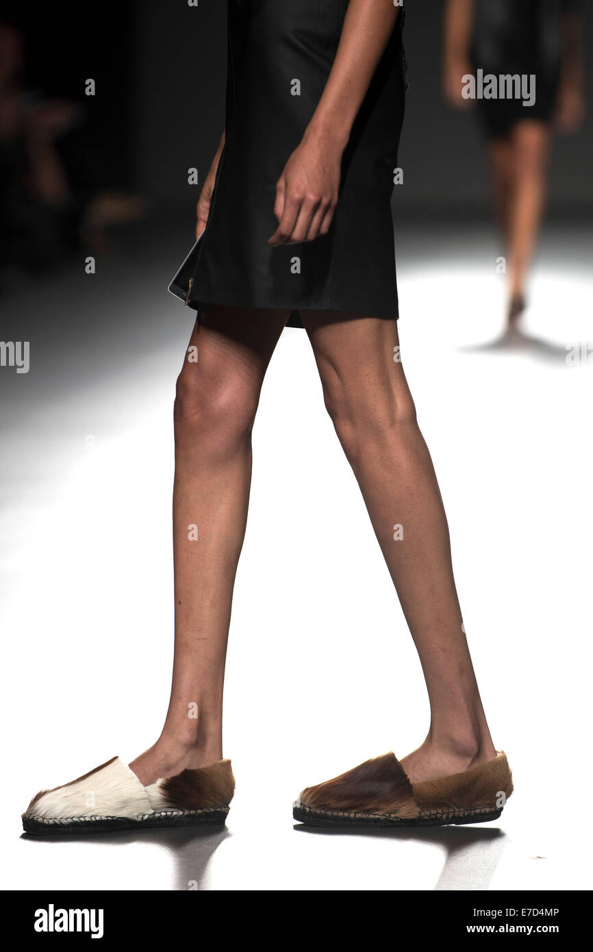 Models pose on the catwalk during the Etxeberria Fashion Show at ...