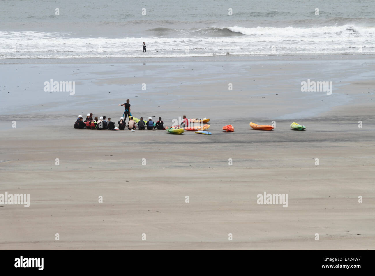Porthcawl - Rest Bay Canoe Surfing Stock Photo - Alamy