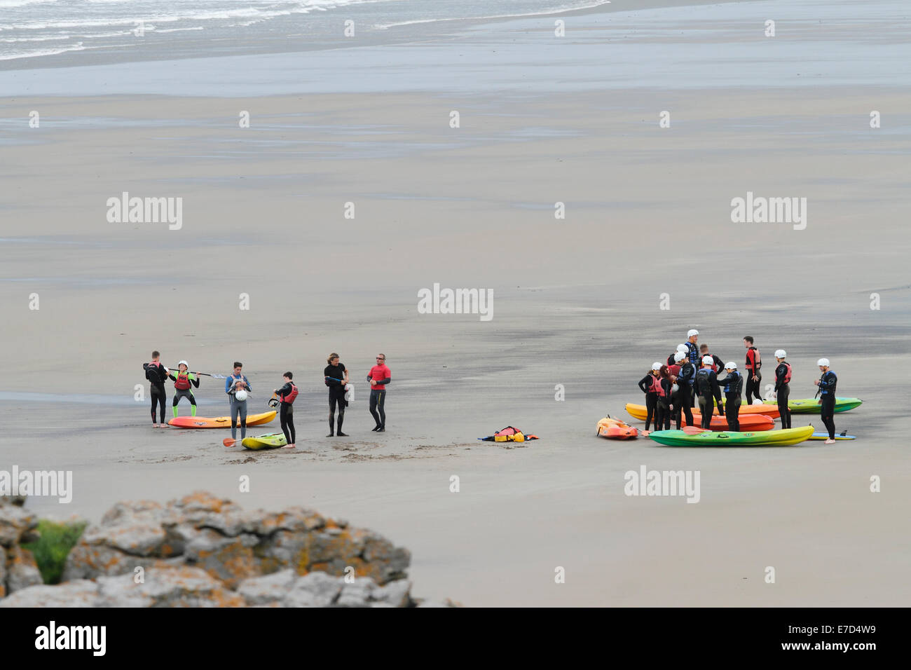 Porthcawl - Rest Bay Canoe Surfing Stock Photo - Alamy