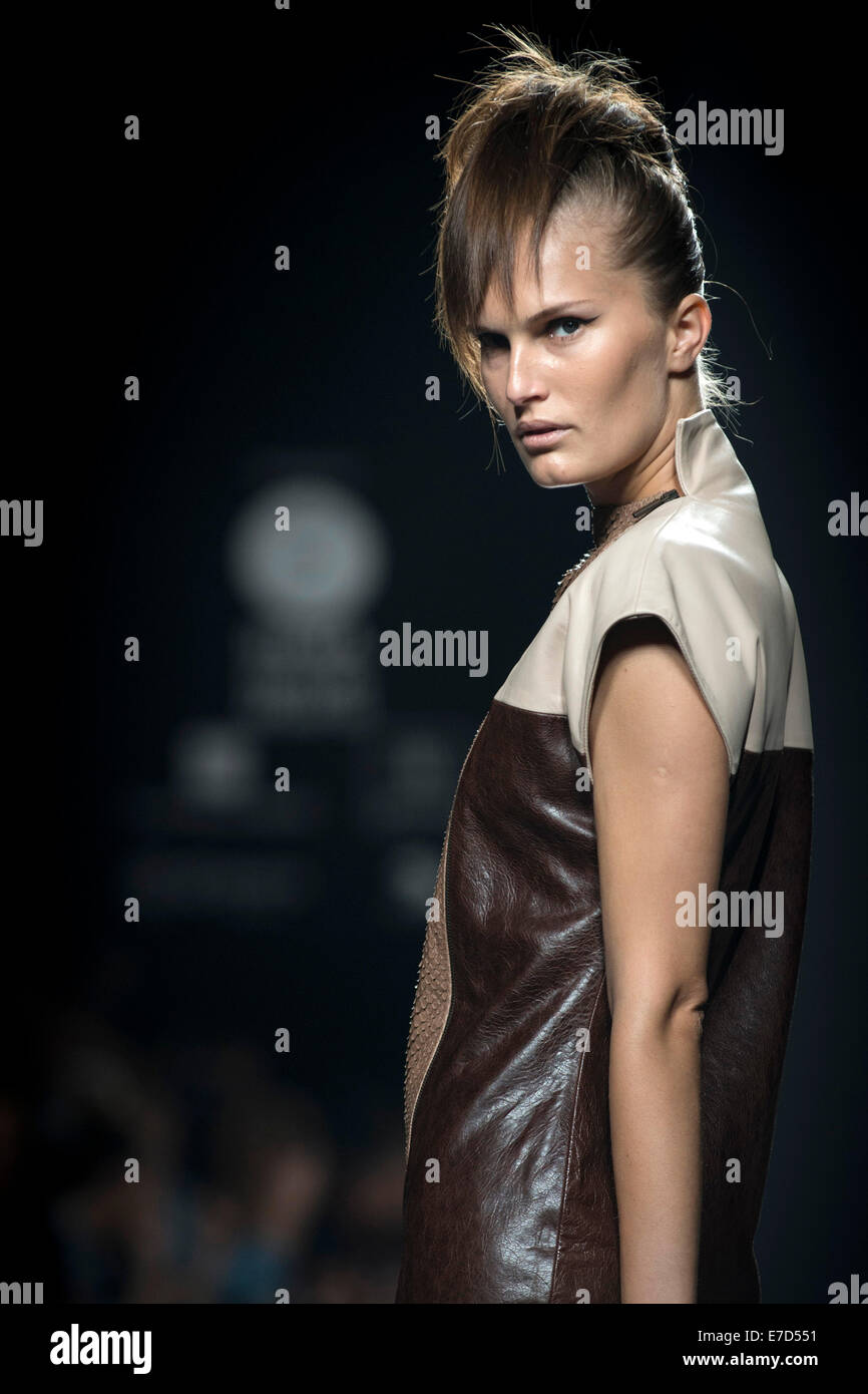 Models pose on the catwalk during the Etxeberria Fashion Show at ...
