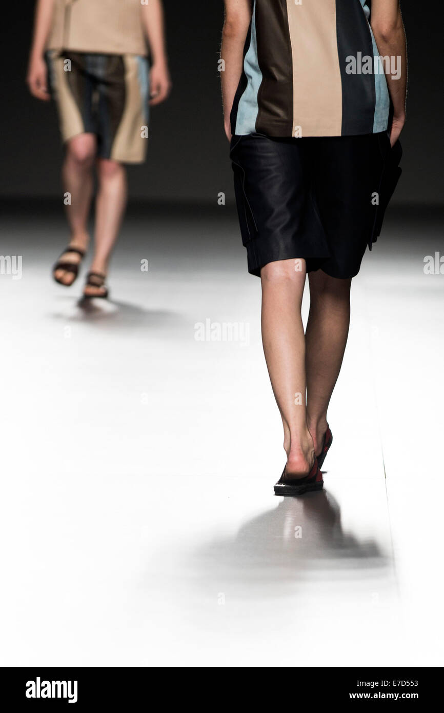 Models pose on the catwalk during the Etxeberria Fashion Show at ...