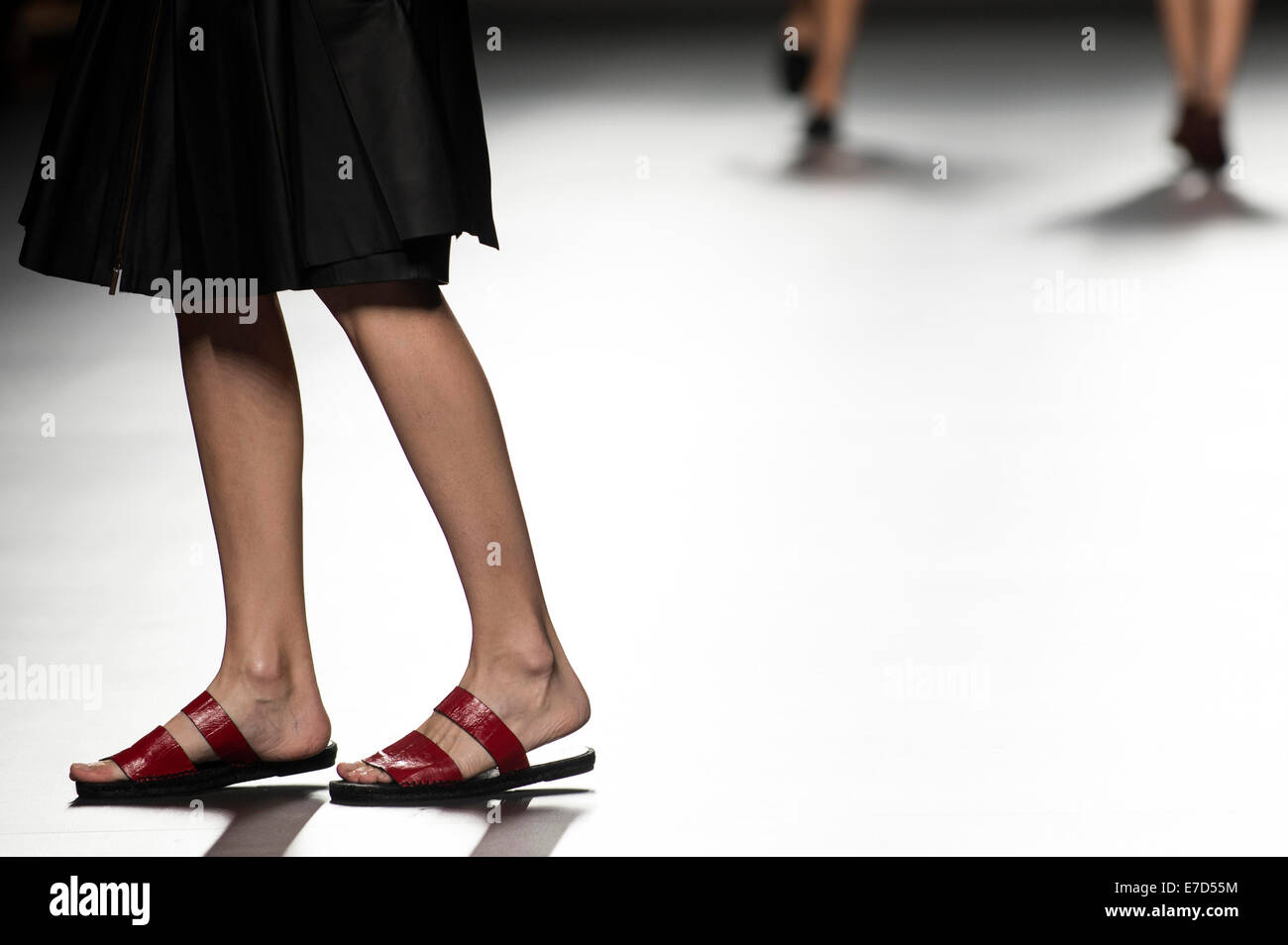 Models pose on the catwalk during the Etxeberria Fashion Show at ...