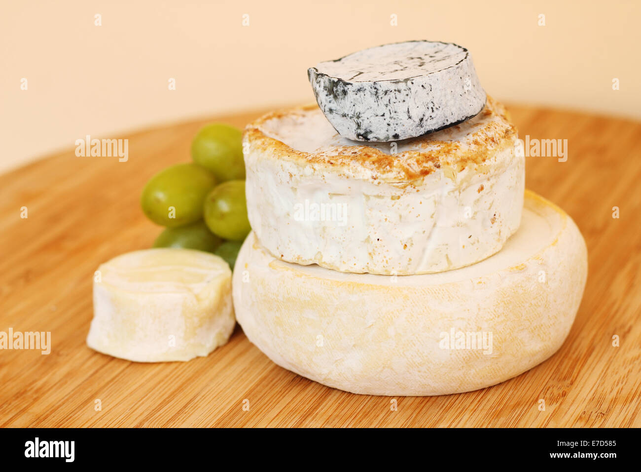 Round white cheese grapes hi-res stock photography and images - Alamy