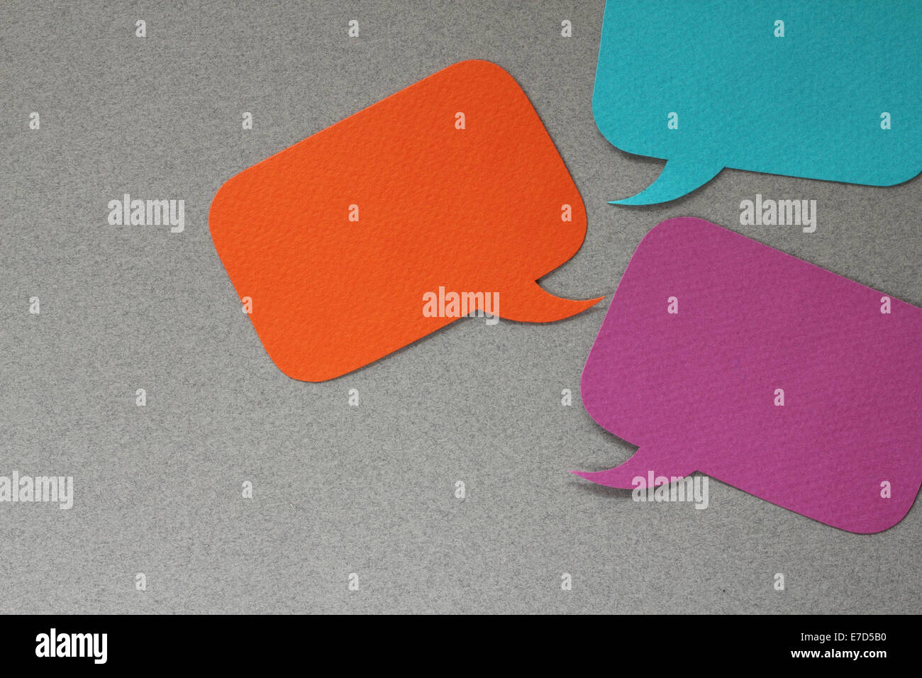 Paper dialog boxes on gray background with blank empty copy space Stock ...