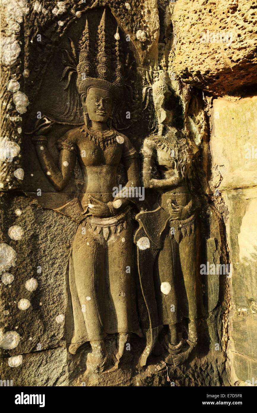 Bas Relief figures at Angkor Wat in Siem Reap, Cambodia Stock Photo - Alamy
