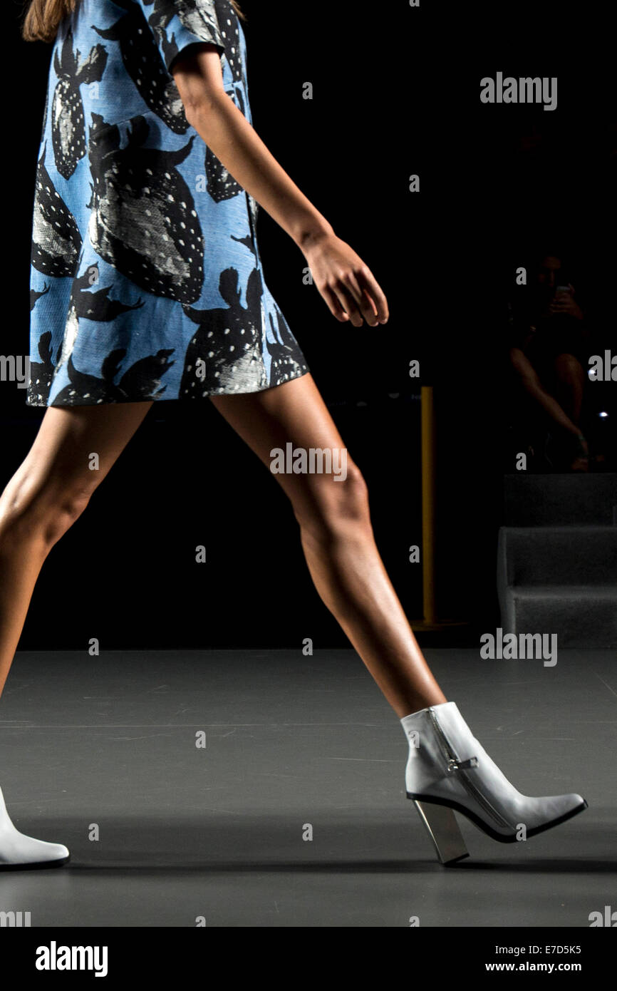 Madrid, Spain. 14th September, 2014. Models pose at the Juan Vidal ...