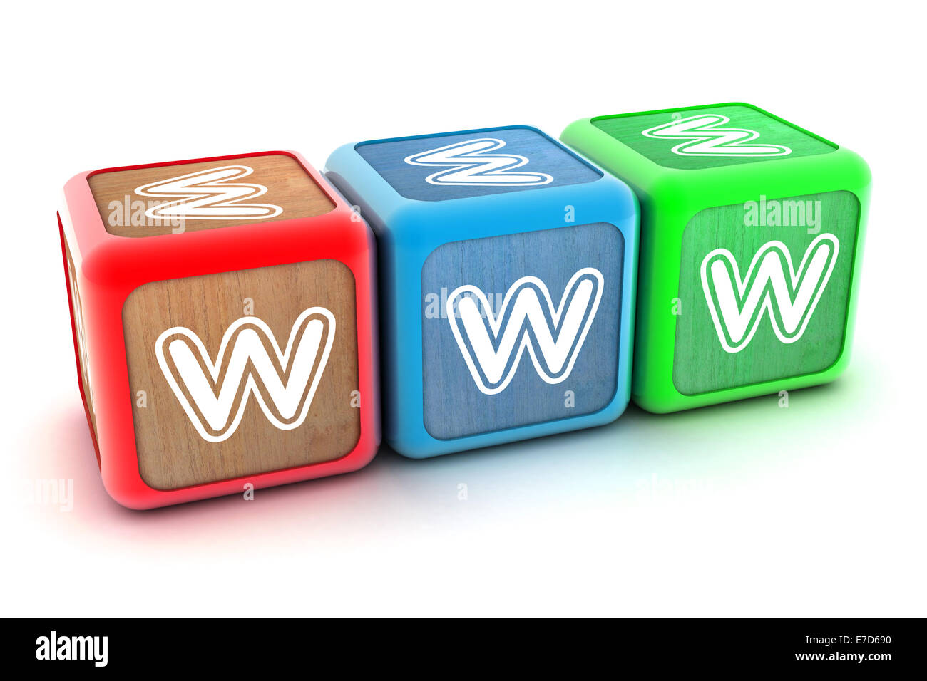 A Colourful 3d Rendered Illustration of Internet WWW Building Blocks ...