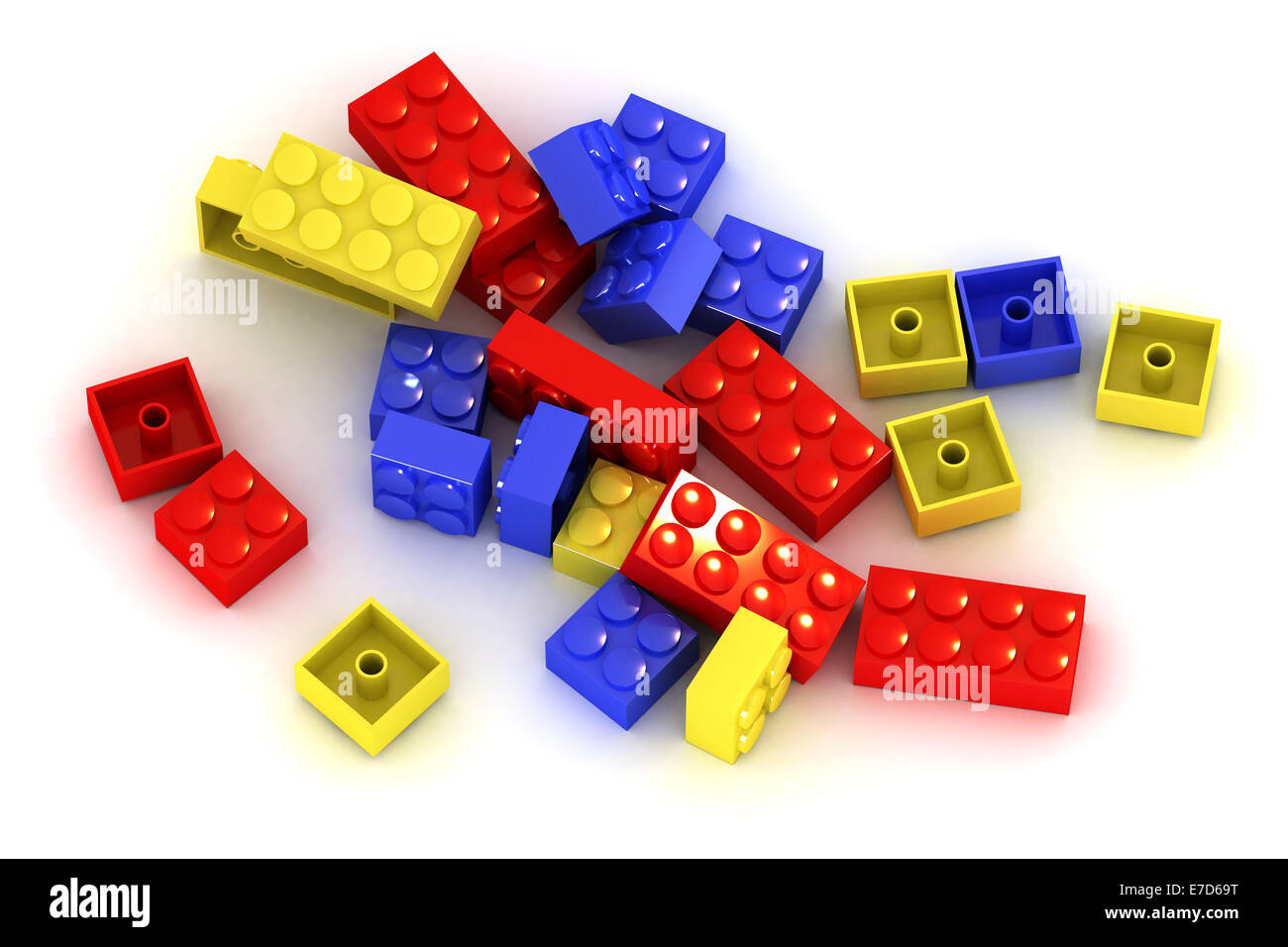 A Colourful 3d Rendered Illustration of Building Blocks Stock Photo - Alamy