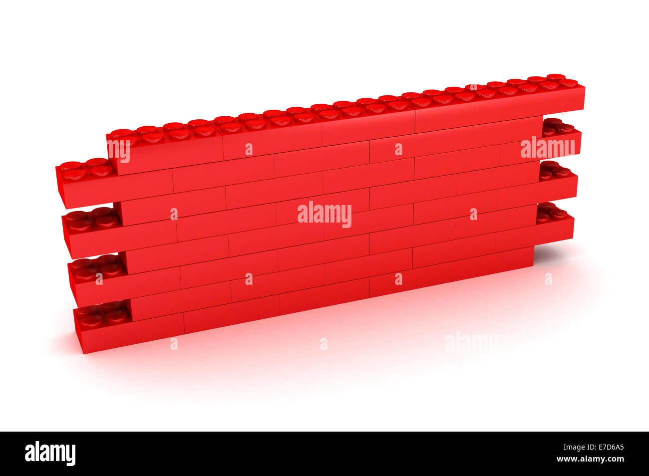A Colourful 3d Rendered Illustration of a Red Building Block Wall Stock ...