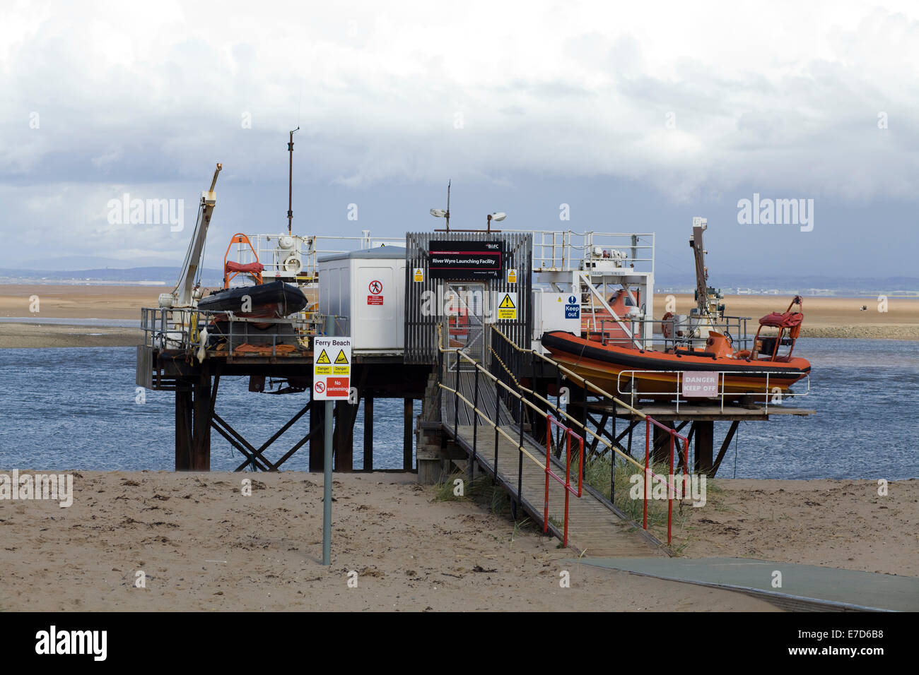 River Wyre launching Facility Fleetwood Blackpool England Stock Photo ...