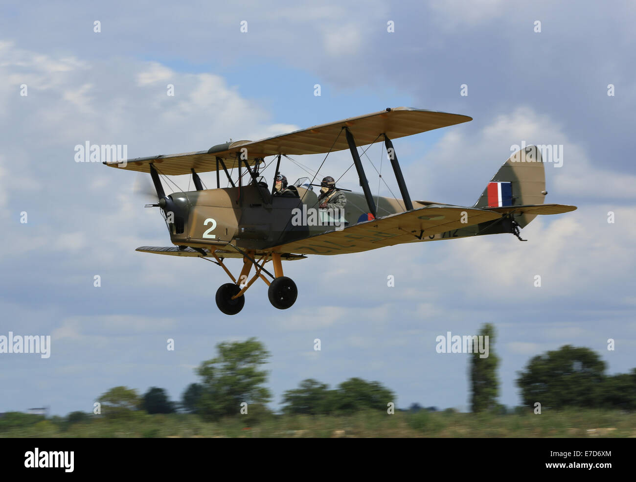 de Havilland Tiger Moth landing at Little Gransden Stock Photo - Alamy