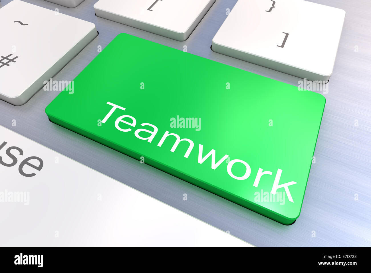 A Colourful 3d Rendered Illustration showing Teamwork on a Computer ...