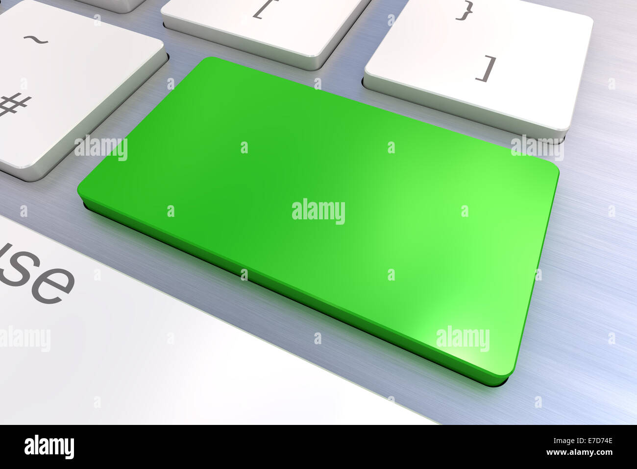 A Colourful 3d Rendered Illustration showing a Blank Green Keyboard ...