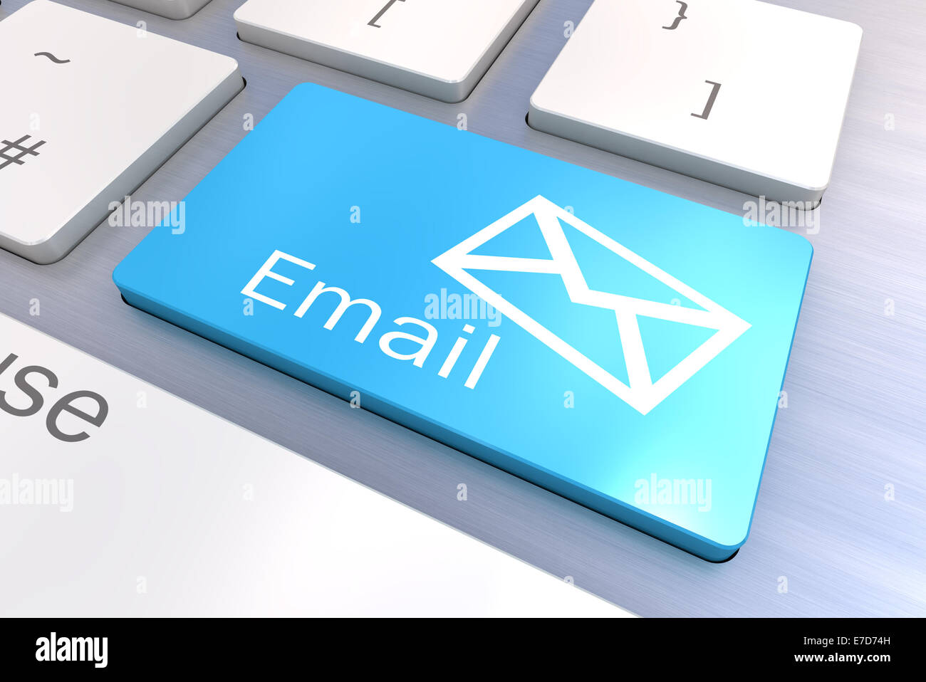 A Colourful 3d Rendered Illustration showing a Email Concept Keyboard ...
