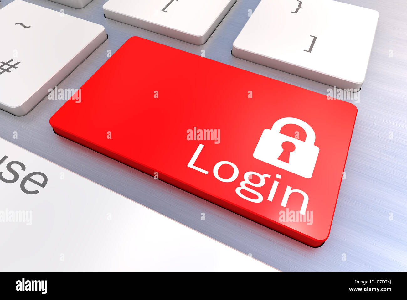 A Colourful 3d Rendered Illustration showing a Login Concept Keyboard ...