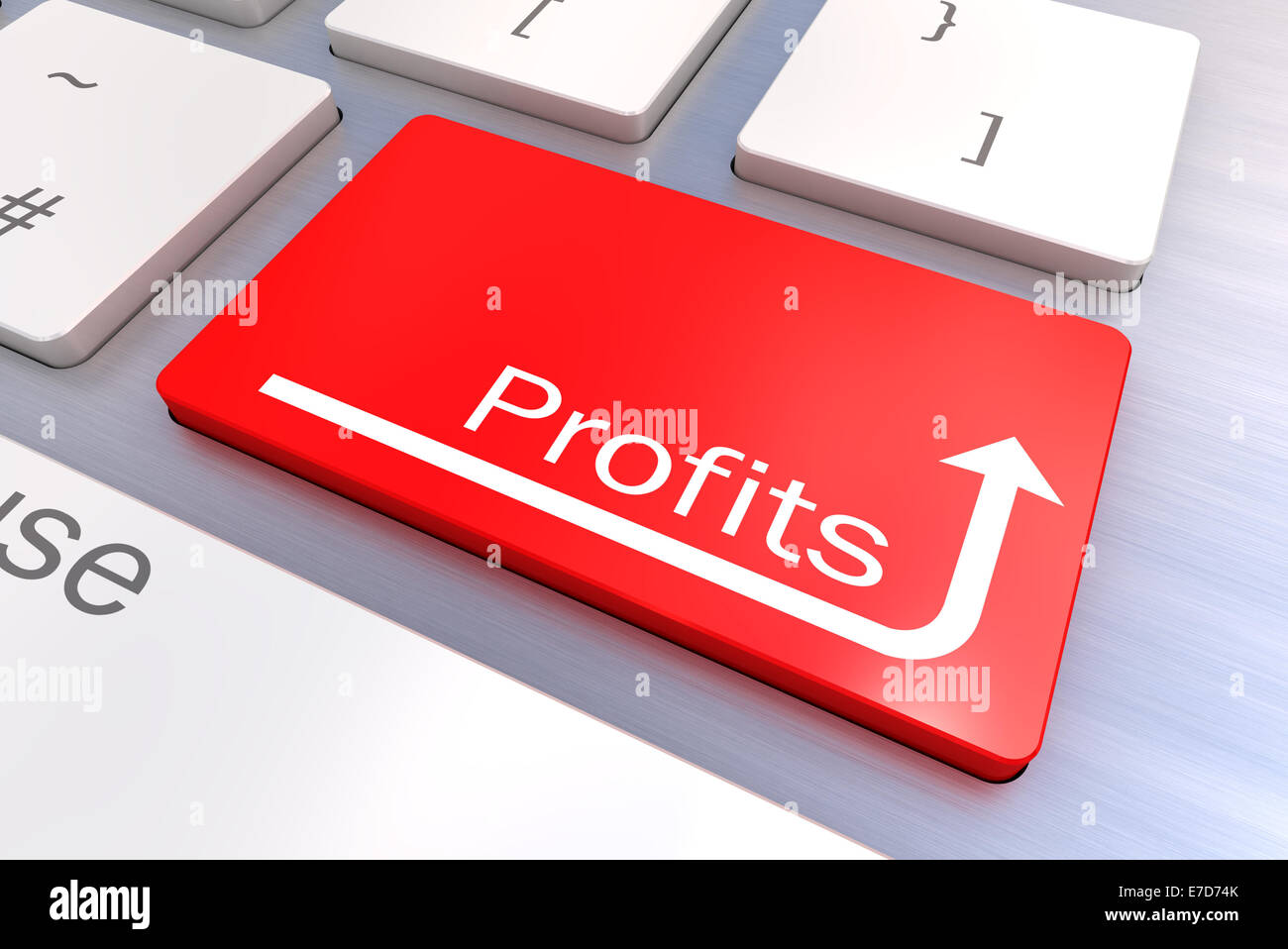 A Colourful 3d Rendered Illustration showing a Profits Concept Keyboard ...