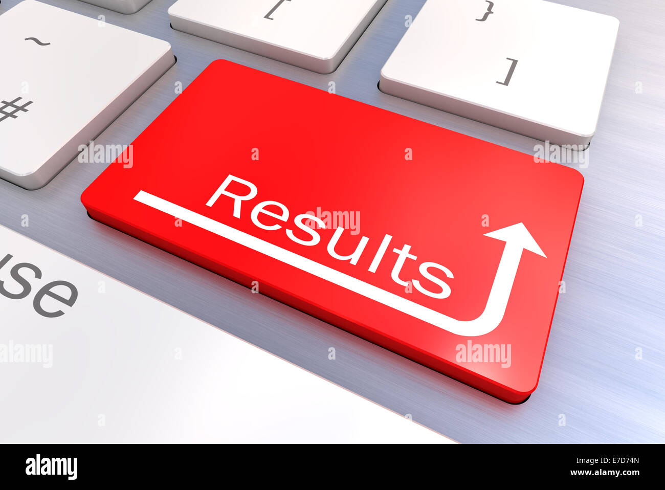 A Colourful 3d Rendered Illustration showing a Results Concept Keyboard ...