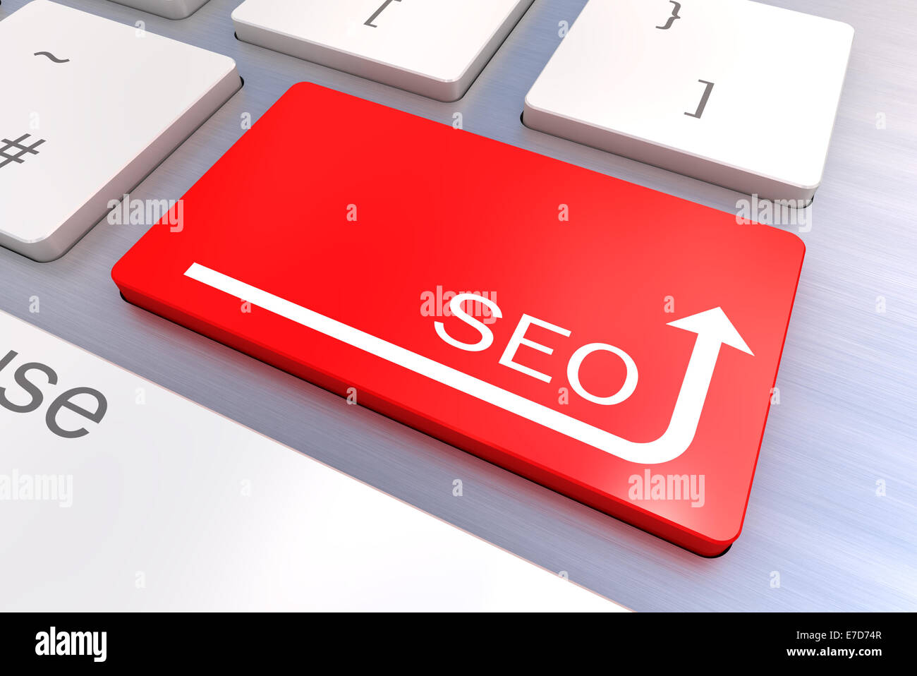 A Colourful 3d Rendered Illustration showing a SEO Concept Keyboard ...