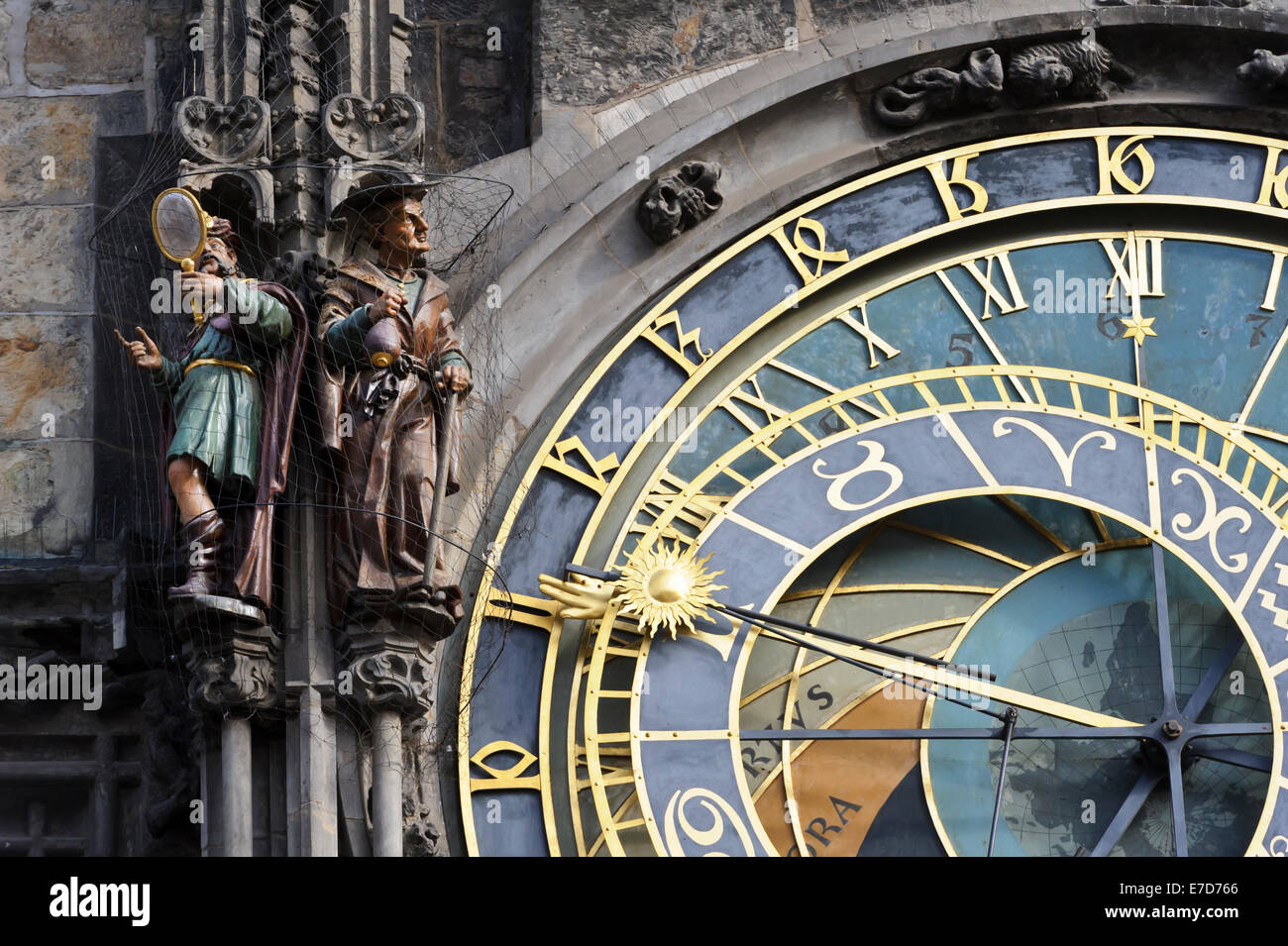 Prague astronomical clock detail figures hi-res stock photography and ...