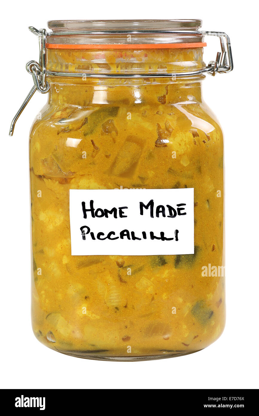jar of home made piccalilli isolated on a white background Stock Photo ...