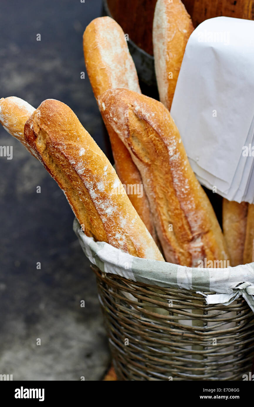 Baguette bread at the market Stock Photo - Alamy