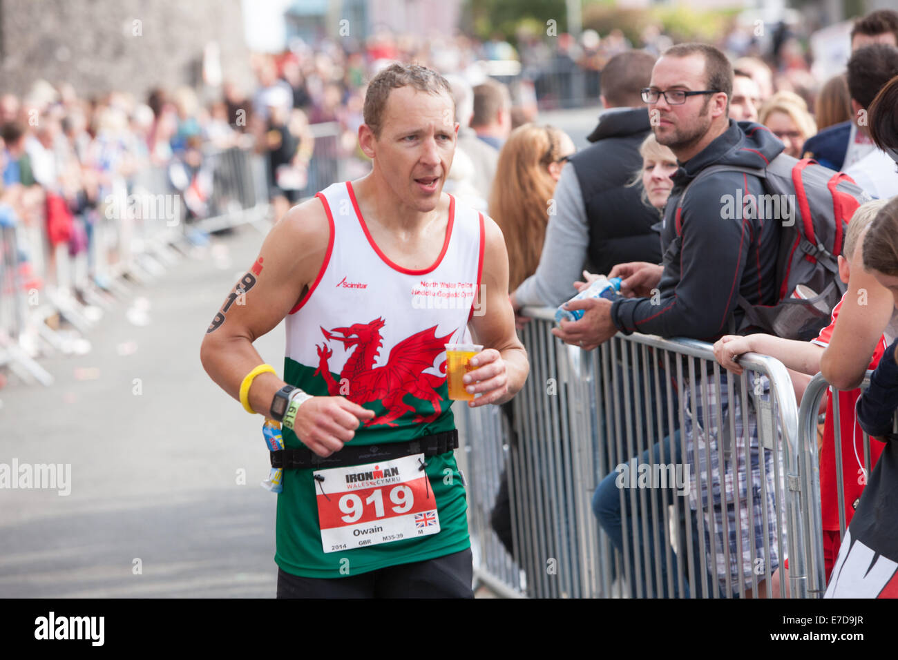 Tenby, Pembrokeshire, Wales, UK. 14th Sep, 2014. Running section of ...