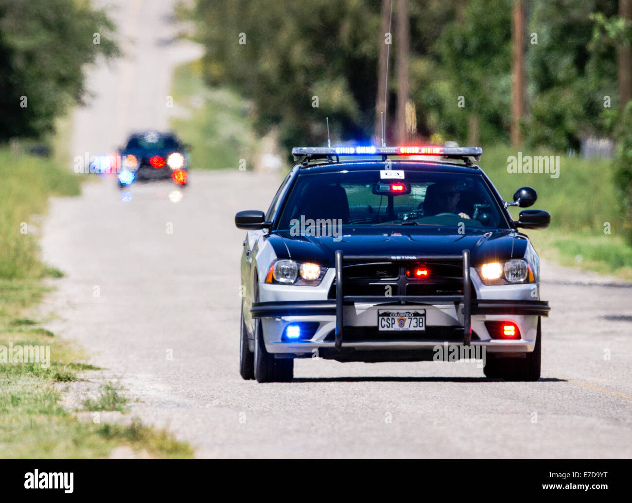 Colorado State Police cars & motorcycles, USA Pro Challenge bike race ...