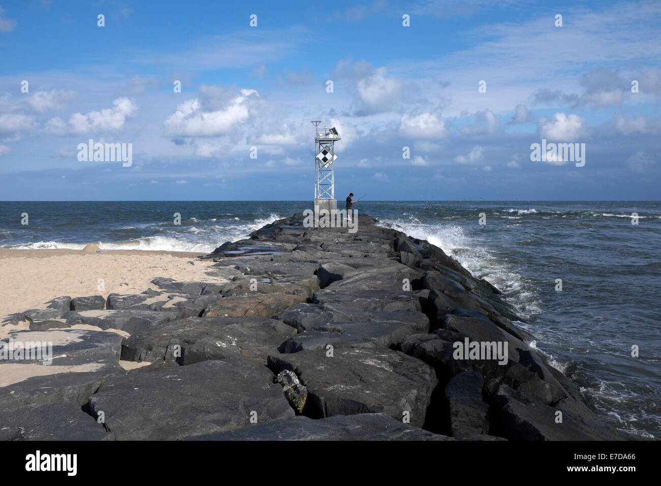 Rock Jetty at the inlet of Ocean City, Maryland Stock Photo - Alamy