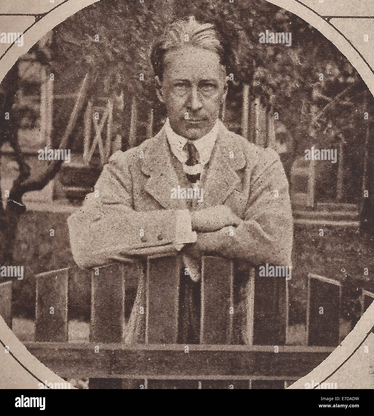 German ex-crown Prince Wilhelm standing at the gate of his hew home on ...